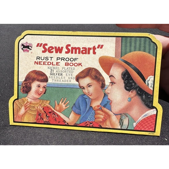 Other | Vintage Sew Smart Needle Book Rust Proof Needles Threader Japan ...